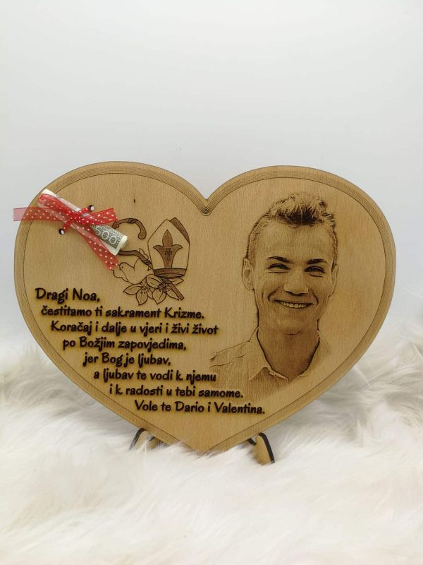 Portret srce za Krizmu - Unikatni pokloni
