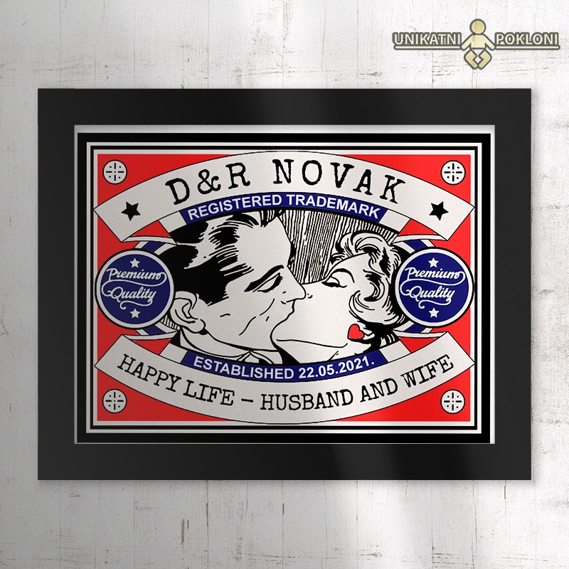 Poklon za suprugu -Retro portret, unikatni pokloni br. 1